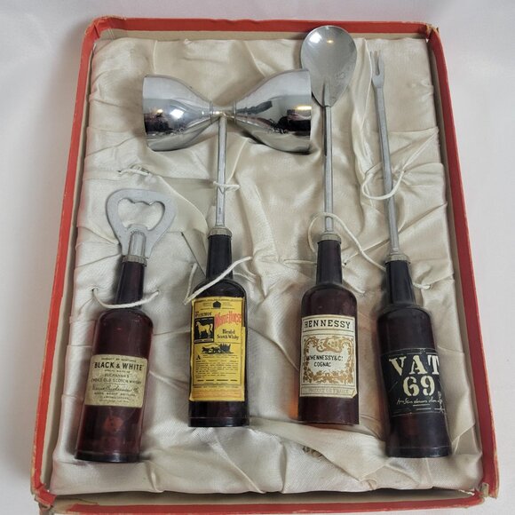 Vintage | Accents | Rare Vintage Bar Tool Set Barware Original Box 4 ...